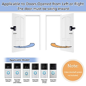 HTCELLE Anti-Theft Video Doorbell Mount, No Drill Ring Doorbell Holder for Apartment Hotel Rental Homes, Compatible with Ring Wireless Video Doorbell 4/3/3 Plus/2/1/Pro/2021/(2020 Release)