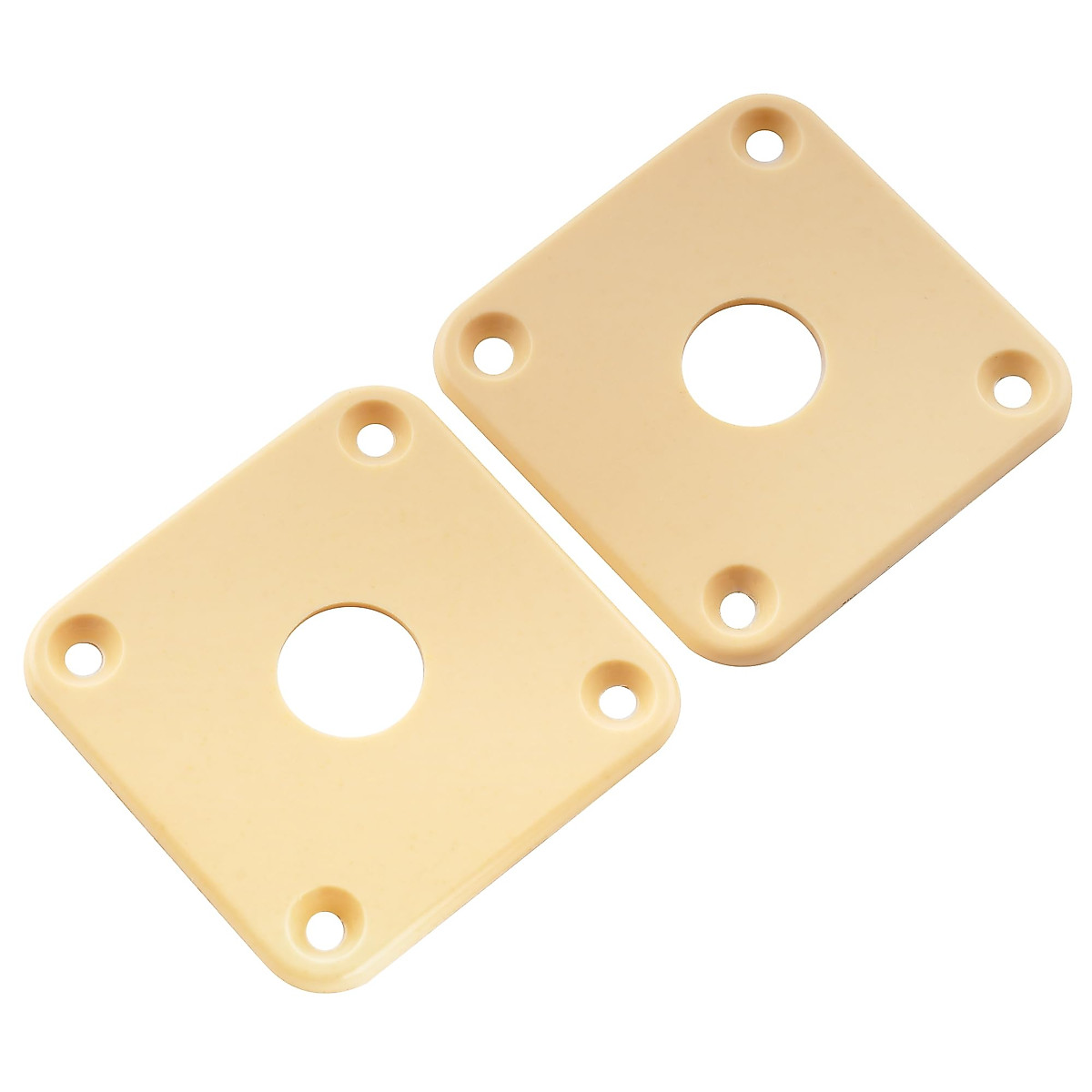 Musiclily Pro Plastic Curved Jack Plate Square Jackplates Compatible with USA Les Paul Epiphone Les Paul Guitar, Cream(Set of 2)
