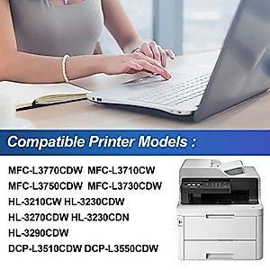 (2 Pack) TN227BK Compatible TN-227BK Black Toner Cartridge Replacement for Brother MFC-L3770CDW MFC-L3710CW MFC-L3750CDW MFC-L3730CDW Printer Toner.