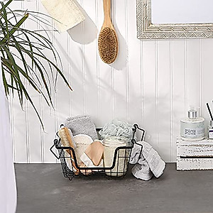 DII Metal Wire Mesh Stackable Utility Storage Bin, Small, 11x11x6, Black