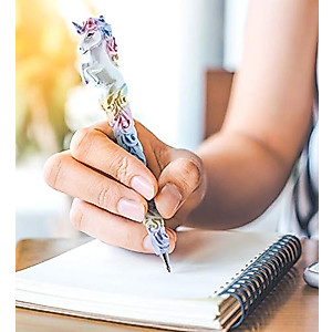 Planet Pens Sparkle Tail Unicorn Novelty Pen - Cute, Unique Kids & Adults Office Supply Ballpoint Pen Fairy Tale Fantasy Writing Pen Instrument For School & Office Desk Decor