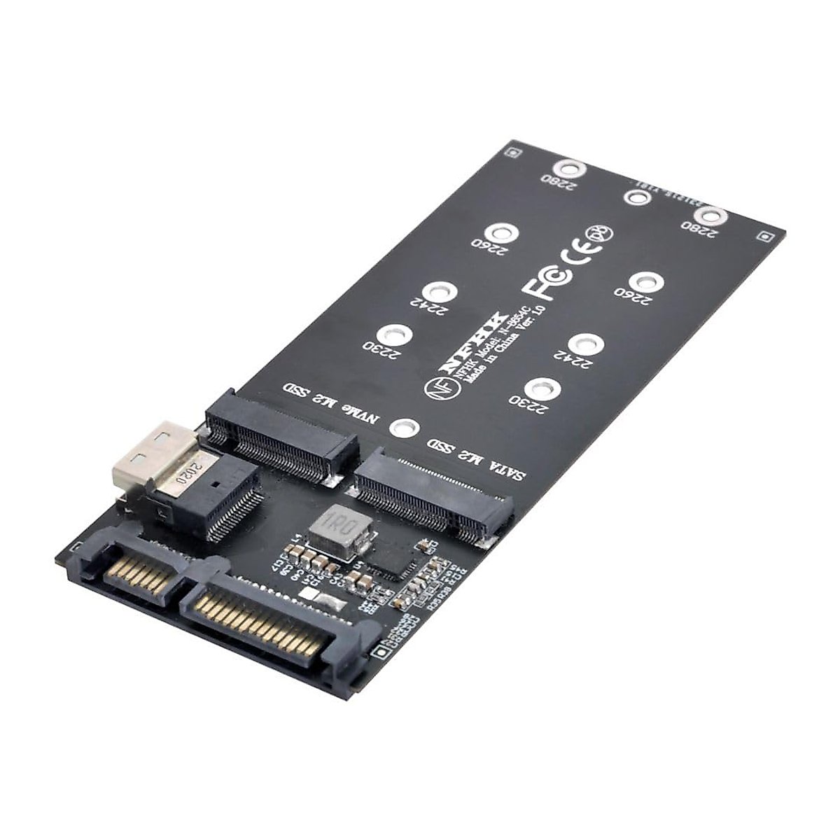 chenyang CY M.2 NVME SSD to SFF-8654 ＆ NGFF SATA SSD to SATA 2 in 1 Combo Adapter for Mainboard (Not Work NVEM SSD to SATA)