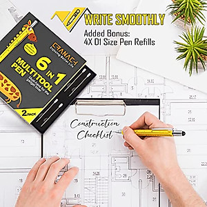 Tool Gifts for Men and Women-2 Pack Multitool Pen Construction Tools, Pen Tool Gadget for Men Women,Gifts Ideas for Engineer Woodworkers Carpenter and 20 in 1 Multi Tool Cool Gadgets for Men