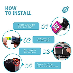 Printer Ink 61 61xl 61 XL Replacement for HP Ink 61 HP 61 Ink Cartridge Combo Pack Printer Ink HP 61 HP Envy 4500 5530 Printer Ink Cartridges (1 Black, 1 Tri-Color, 2 Pack)