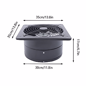 TBVECHI 12Inch Duct Exhaust Fan 201 Stainless Steel Bathroom Fan Wall 125W 2800r/min Ventilation Fan for Bathroom and Kitchen Extractor Fan for Indoor Use Exhaust Air Fan