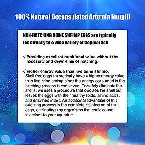 Amzey 4.5 oz Decapsulated Brine Shrimp Egg (Non-Hatching)-100% Natural Decapsulated Artemia Nauplii, High Protein Food Source for Live Fish, Baby Fish, Freshwater and Marine Fish, Golden Fry, Corals