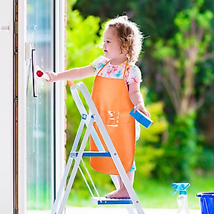 Shihanee 12 Pcs Kids Apron with Pockets Paint Apron Artists Apron Kids Art Smock for Kindergarten Classroom Cooking Activity(3-5 Y)