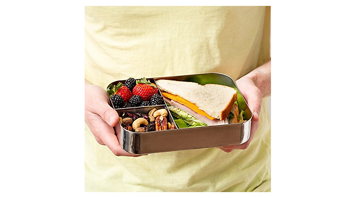 LunchBots Large Trio Stainless Steel Lunch Box - Three Sections for ...