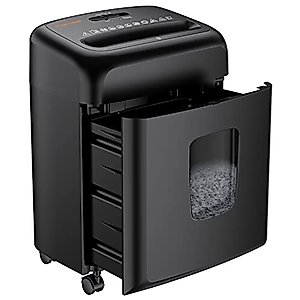 Bonsaii Shredder for Home Office, Micro Cut Paper and Credit Card Shredder, 8 Sheet Paper Shredder with 4 Gallons Transparent Window, Black (C206-D)