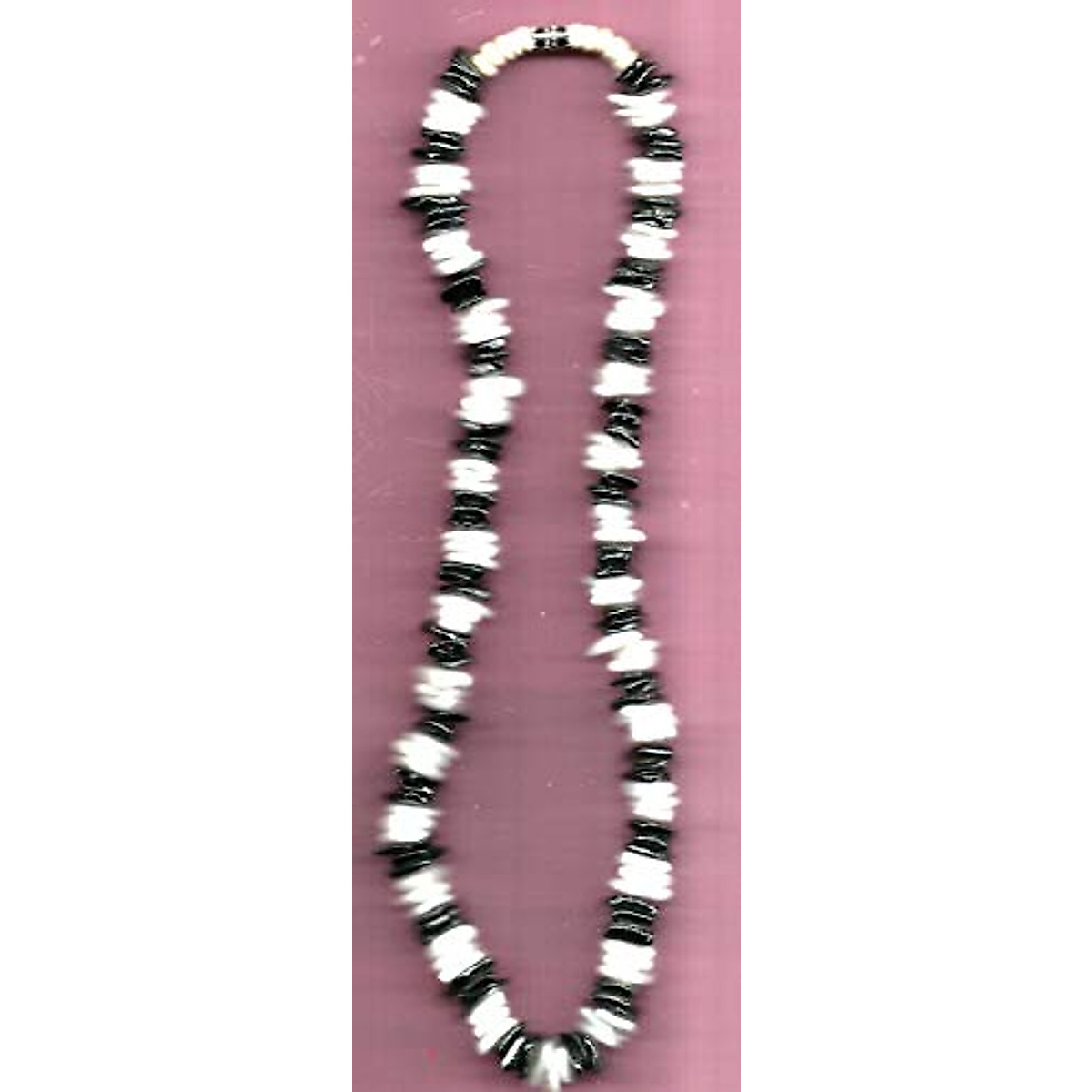 18" ROSE CLAM SHELL NECKLACE- FOR TEEN AGES COLOR BLACK AND WHITE