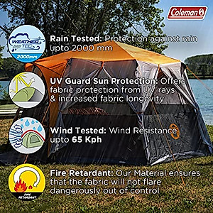 Coleman Tent Octagon, 6 to 8 Man Festival Dome Tent, Waterproof Family Camping Tent with Sewn-in Groundsheet