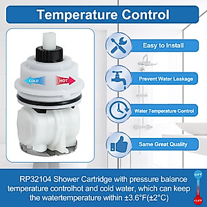 RP32104 Shower Cartridge, Compatible with Delta Monitor 1700 series (1998-2005) Cartridge, for delta Monitor Shower Cartridge for Tub/Shower Faucet Valve