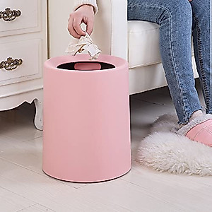 UNNIQ Trash can, Plastic You Haven't Seen Round Trash Can, Trash Can Recycling Bin, Bathroom, Kitchen, Bedroom, Home Office, Outdoor Trash Can Recycling (Color : White, Size : Small)