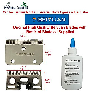 My Animal Command Replacement Beiyuan Blades for MAC400 Horse Clipper (34/24 Tooth) 2mm Cutting Length for Horses Cattle & Livestock. Compatible with Some Lister Machines