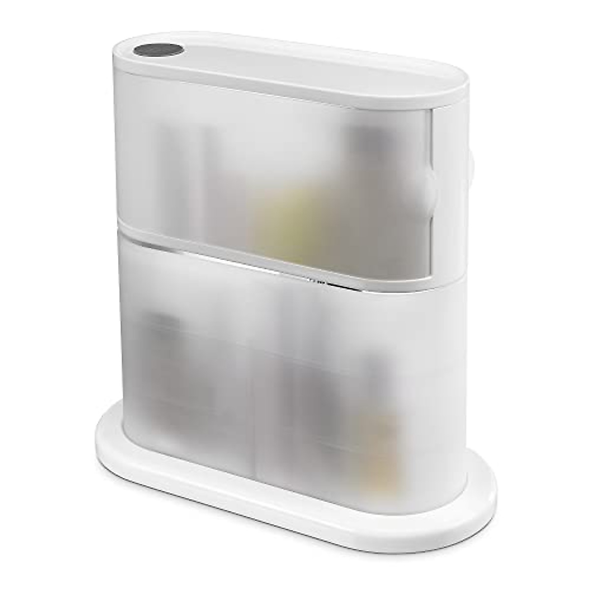 Polder 2-Tier Swivel Bath Storage with rotating caddy and dual-sided access for convenient storage