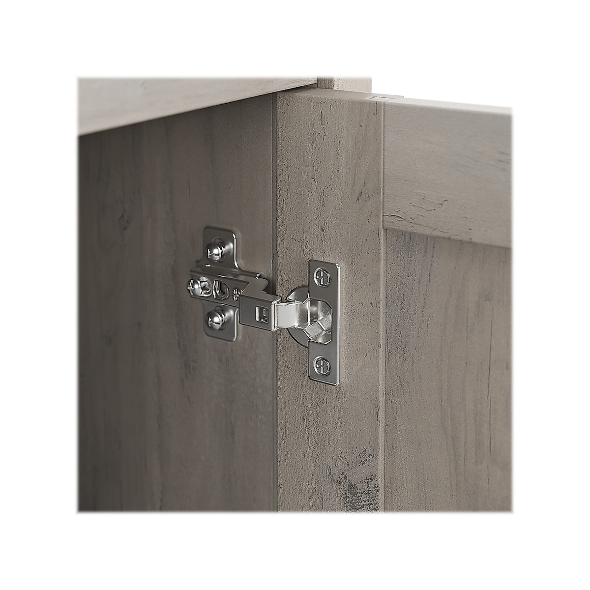 Bush Furniture Salinas Entryway Storage Set with Hall Tree, Shoe Bench and Accent Cabinet in Driftwood Gray