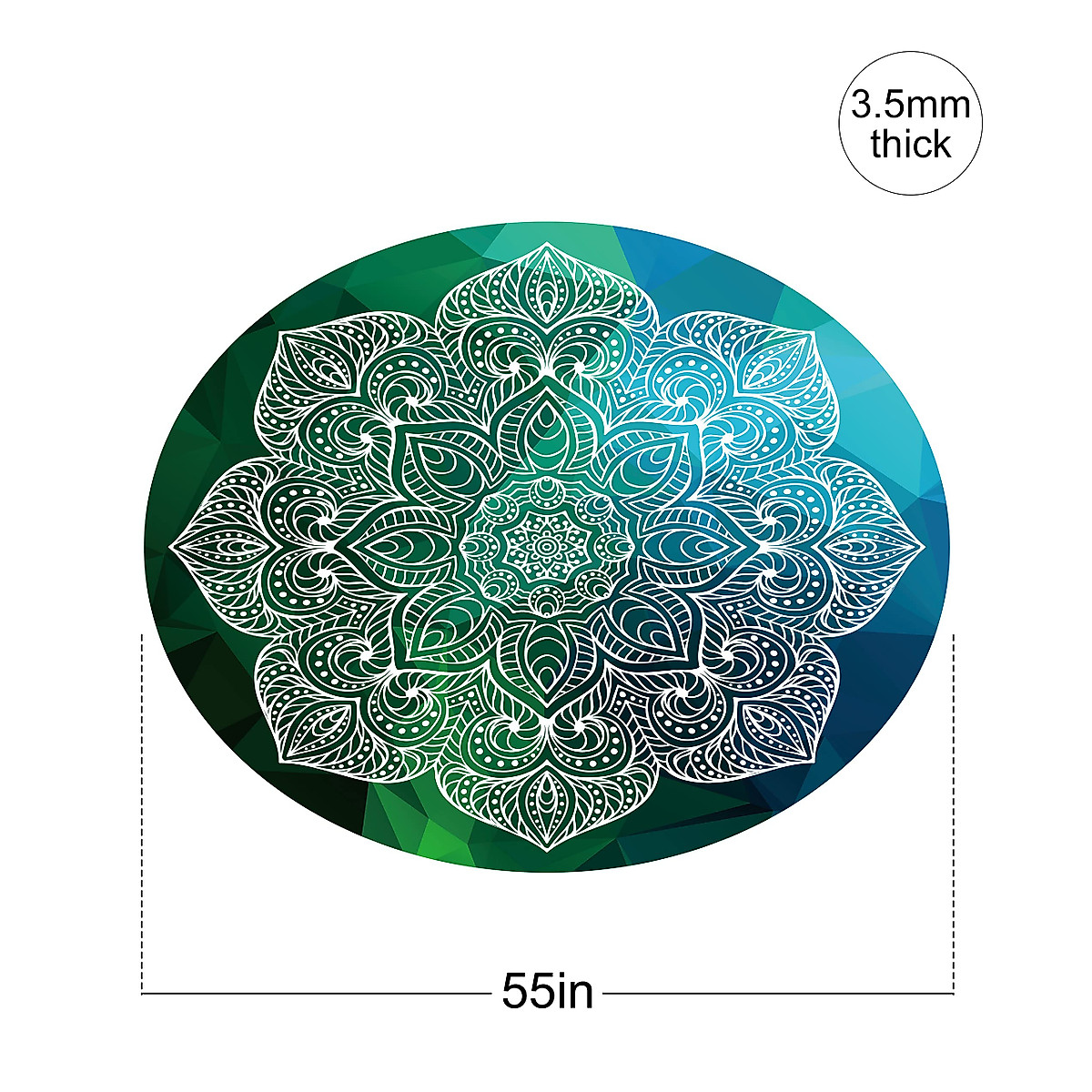 nuveti Large Meditation Mat Non Slip Round Yoga Mat Natural Rubber with Sueded Surface Exercise Mat Perfect for Meditating, Stretching, Yoga（140CM X 3.5MM Thick)