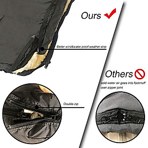 3 in 1 Australia Sheepskin Footmuff for All Stroller,Weather Resistant,Height and Temperature Adjustable Stroller Bunting Bag,High Performance Lambskin Bunting Bag for Travel Gear