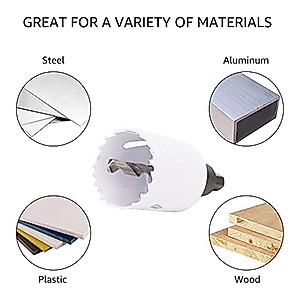 Amazon Basics 9-Piece Bi-Metal High Speed Steel Hole Saw Kit with Carrying Case, 25/32" to 2-11/16”, Black