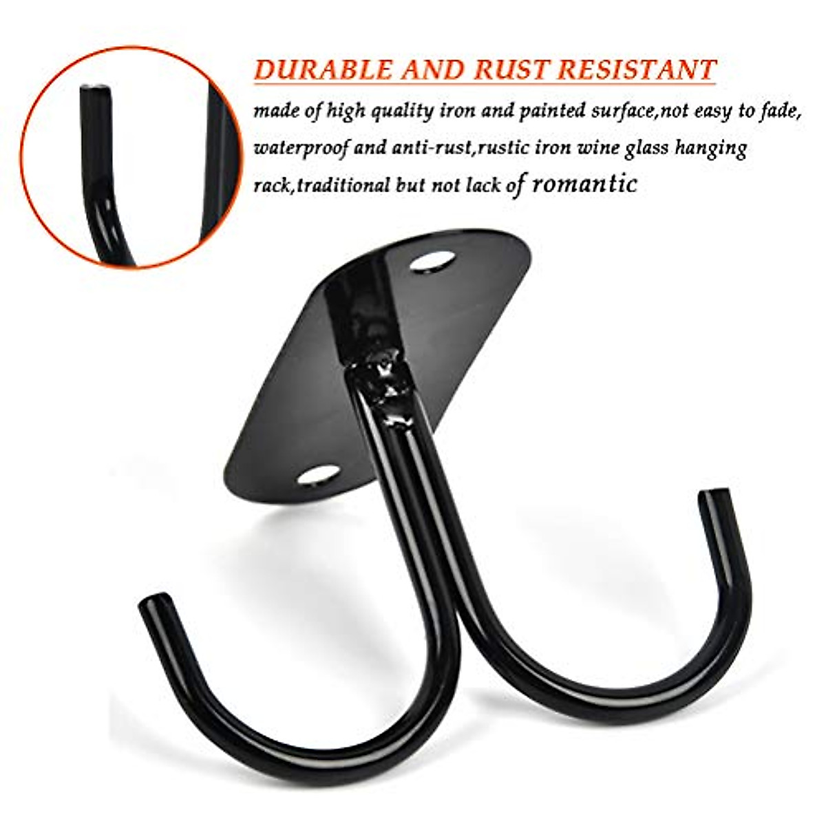 TIMESETL 6 Pack Mug Holder, Rustic Under Cabinet Mug Organizer Rack Cup Shelf with 12 Hanging Hooks for Mugs, Coffee Cups, Beer Glass and Kitchen Utensils Display