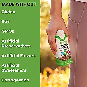 Orgain Organic Nutritional Shake, Creamy Chocolate Fudge - Meal Replacement, 16g Grass Fed Whey Protein, 20 Vitamins & Minerals, Gluten & Soy Free, Kosher, Non-GMO, 11 Fl Oz (Pack of 12)