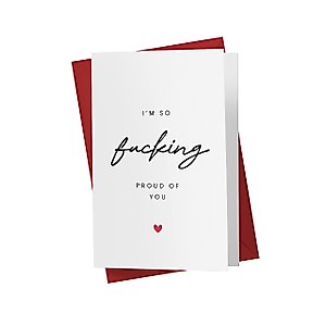 Karto Sweet Graduation Card for Him Her, Large 5.5 x 8.5 Graduation Cards for Son Daughter, Congratulation Card for Brother Sister Friend - Fing Proud of You