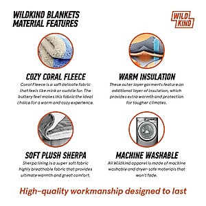 Fleece Sherpa Receiving Baby Blanket - Boys Girls Thick Soft Poly Double Layer Plush Minky Comfy Blankets for Infants Toddlers & Pets with Printed Wild Horses Imagery Throws Size 30" X 42"