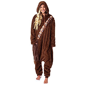 Star Wars Adult Chewbacca Chewie Kigurumi Costume Union Suit Pajama for Men and Women (2X-Large/3X-Large) Brown