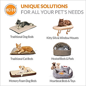 K&H Pet Products Lectro-Soft Outdoor Heated Dog and Cat Bed, Electric Thermostatically Controlled Orthopedic Pet Pad Tan Small 14 X 18 Inches