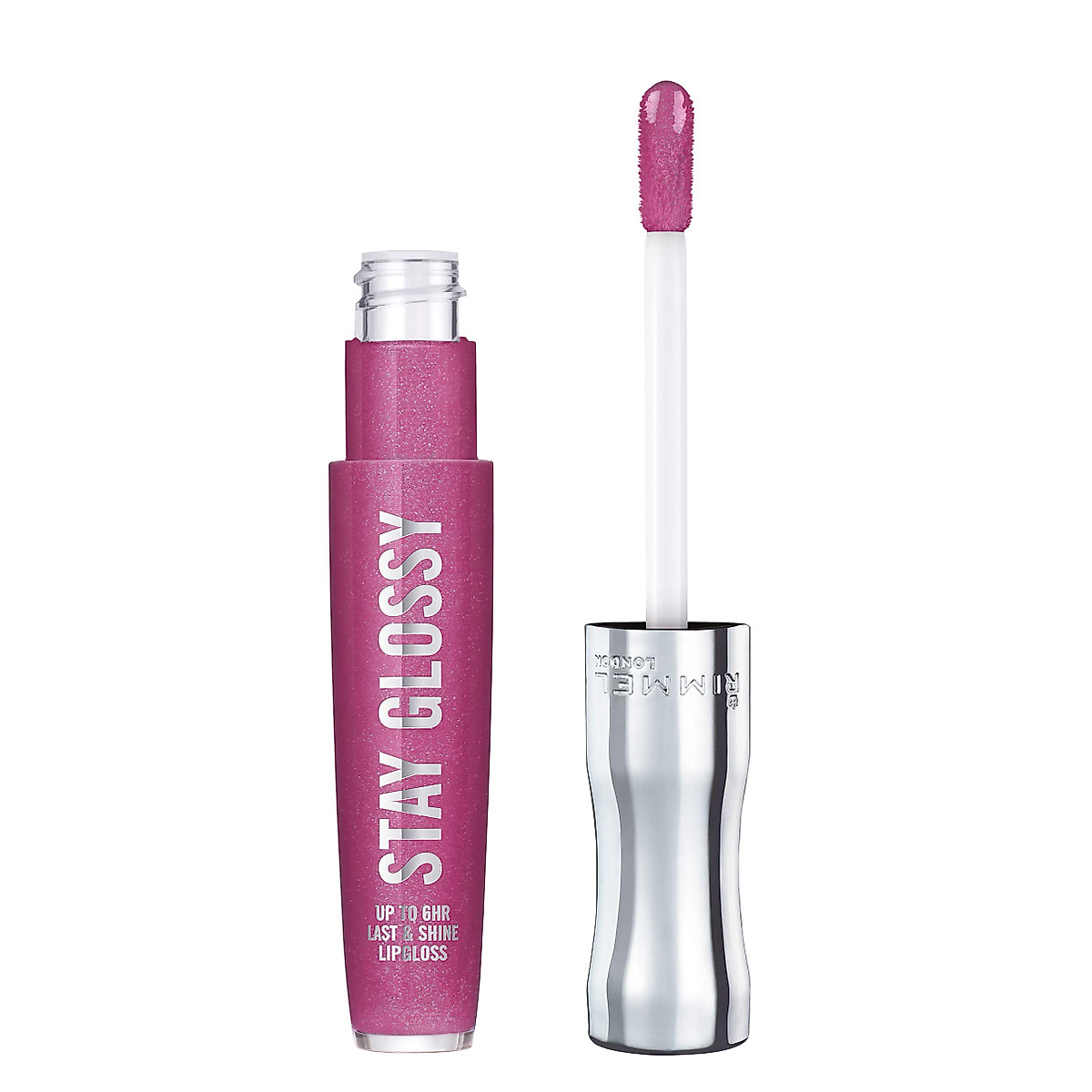 Rimmel Stay Glossy Lip Gloss - Non-Sticky and Lightweight Formula for Lip Color and Shine - 185 Grapevine Groove, .18oz