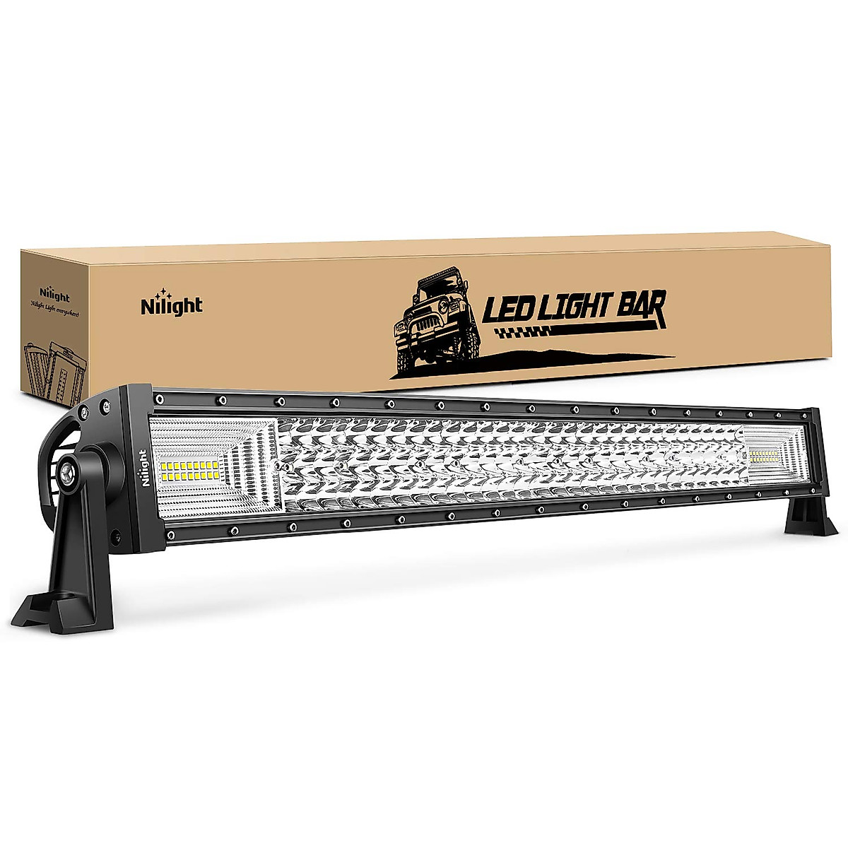 Nilight LED Light Bar 32Inch 378W Flood Spot Combo Triple Row Driving Lamp Roof Bumper Off Road LED Work Lights Pods for Van Camper Wagon Car Pickup Golf Cart ATV UTV SUV Truck Boat 4x4