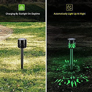 Wenhuidr 8 Pack Solar Lights Outdoor Waterproof, 7 Colors Garden Lights Solar Powered Waterproof, Outdoor Solar Lights Walkway for Patio, Lawn, Yard and Landscape
