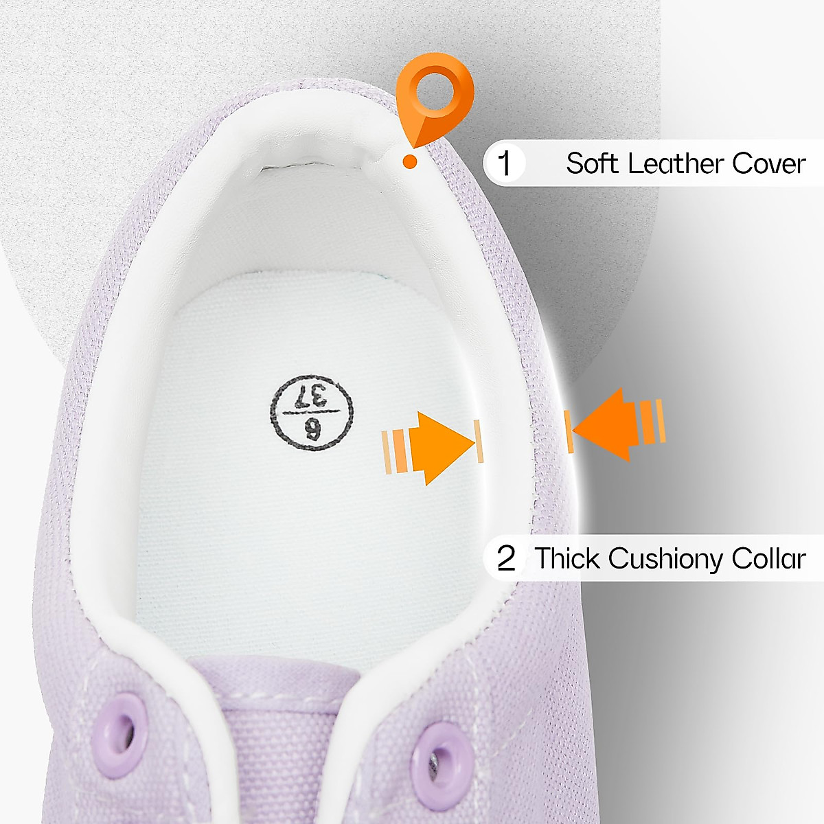 Shupua Canvas Shoes for Women White Canvas Sneakers Womens Casual Shoes Low Top Black Sneakers Comfortable Tennis Shoes(Purple.us8)