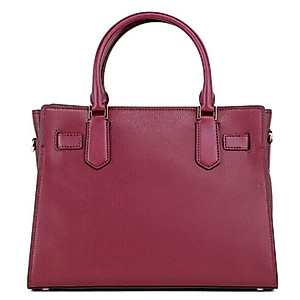 Michael Kors Hamilton Mulberry Leather Medium Satchel Crossbody Handbag