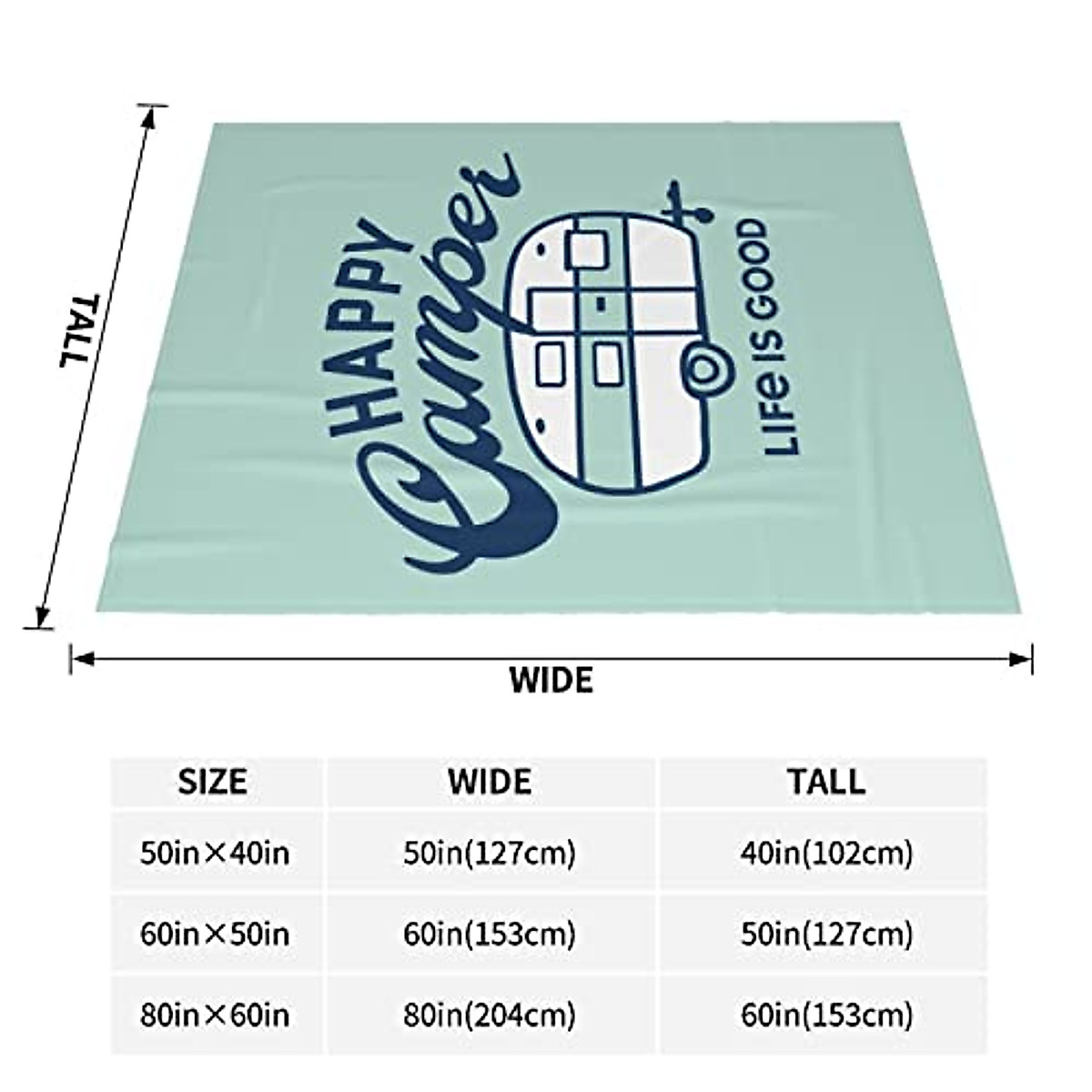 Fleece Throw Blanket Camp Plush Throw Blanket for Couch Sofa Bed Women Blanket (50"x40")