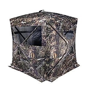 Ameristep FieldView 3 Durable One-Way View See-Through Mesh Hub Style Hunting Ground Blind | 3 Hunters Concealment | Mossy Oak DNA Camo