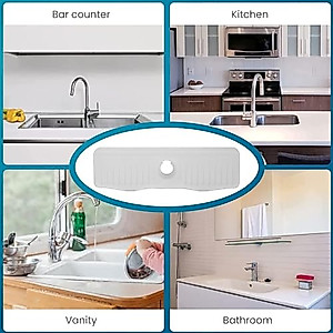 nerhemg Easy Installation Faucet Drain Pad Kitchen Sink Splash Guard Durable Silicone for Clean Organized Water Droplet White S