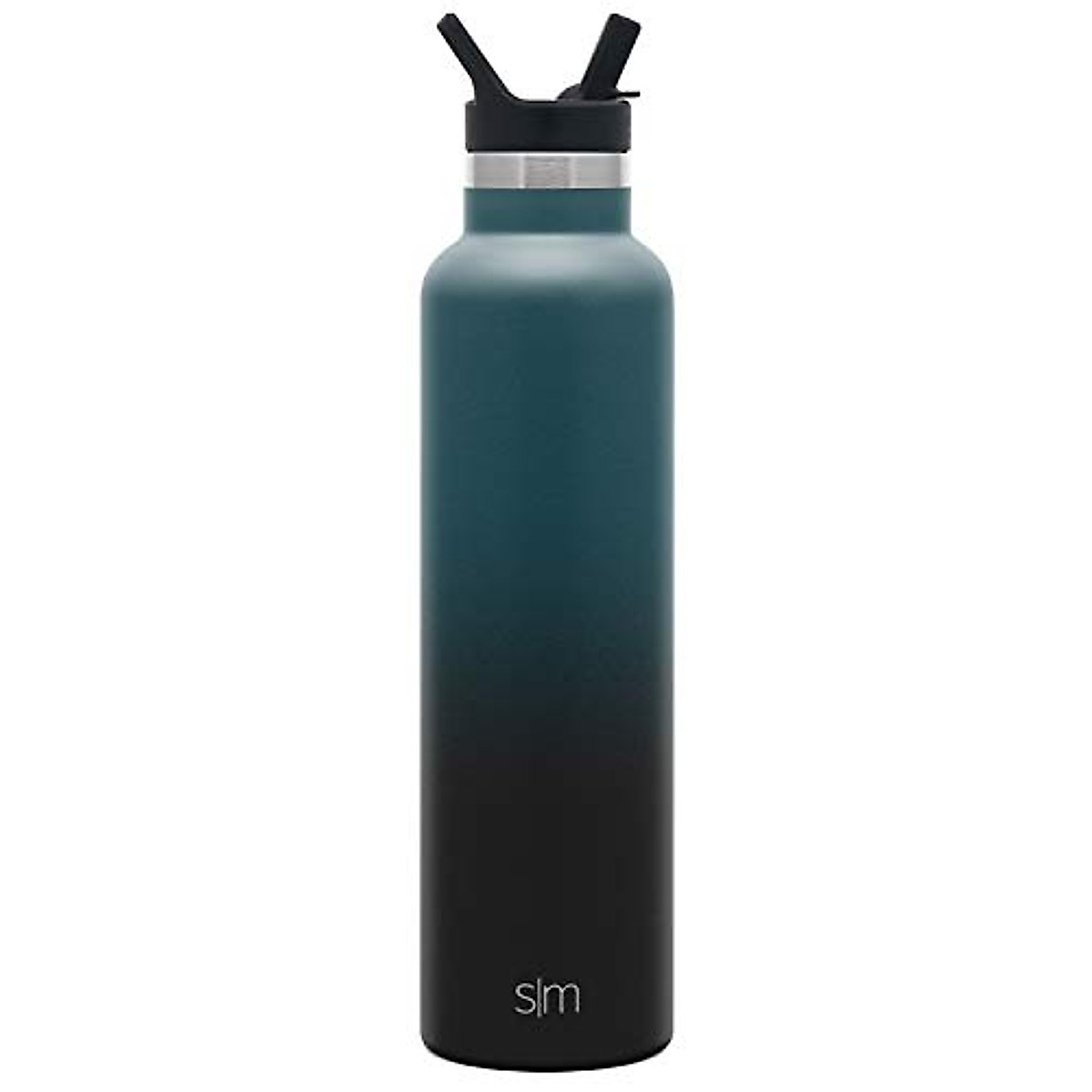 Simple Modern Water Bottle with Narrow Mouth Straw Lid Metal Thermos Vacuum Insulated Stainless Steel l Reusable Leak Proof BPA-Free Flask | Ascent Collection | 24oz, Moonlight