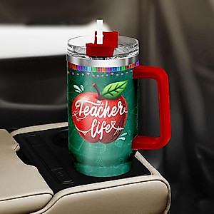 99WHALE Teacher Gifts, Appreciation For Math Teachers Insulated Women Lime Coffee Tumblers Cups Funny Straws Pack, Tumbler 40 Oz With Handle Lid And Straw, Teacher Inspire