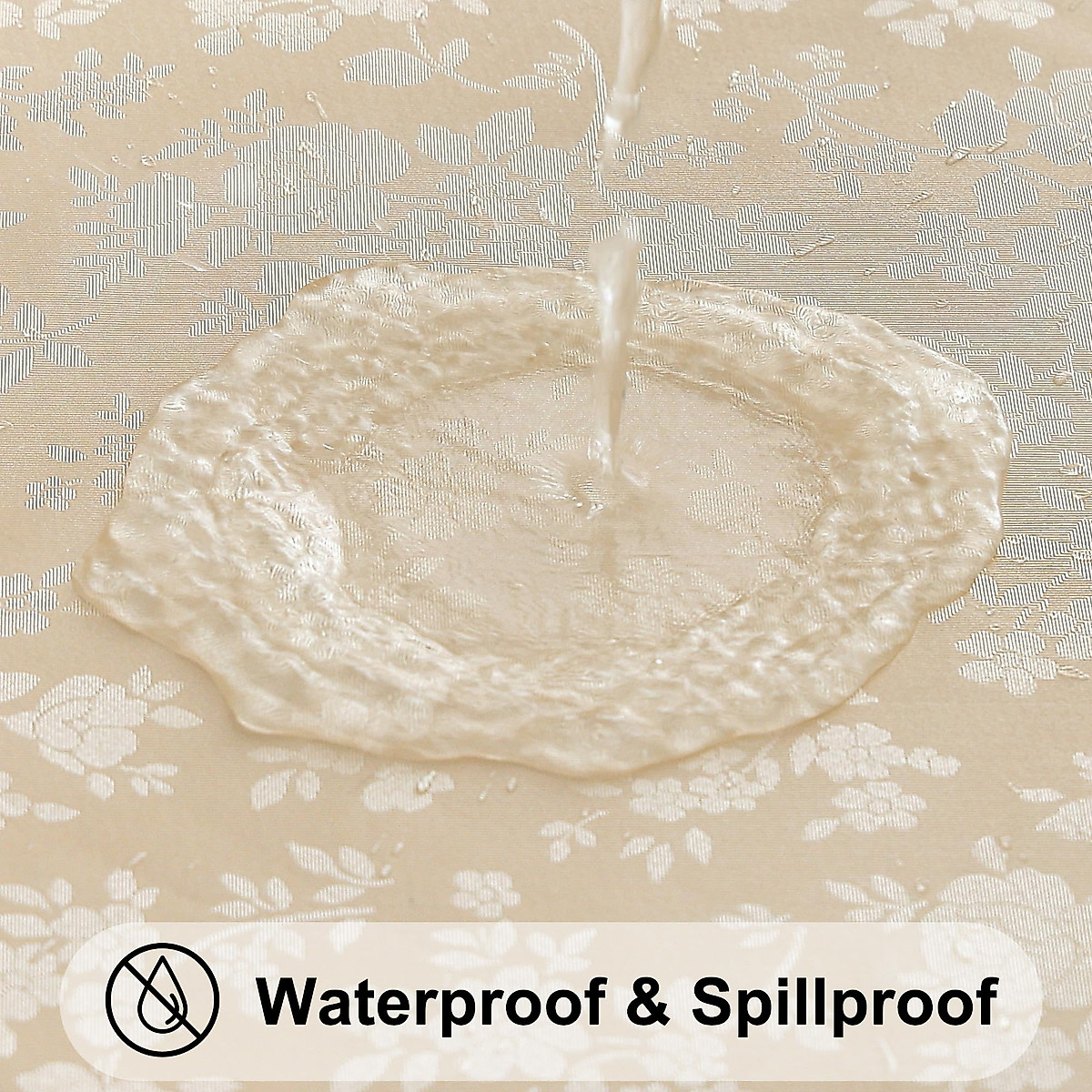 Smiry Rectangle Table Cloth, Waterproof Heavy Duty Vinyl Tablecloths, Wipeable Washable Table Cover for Kitchen and Dining Room (Beige, 60" X 120")