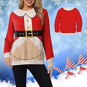 Christmas Shirts for Women Long Sweaters for Women to wear with Leggings Party Funny Letter Graphic Funny Xmas Office Work Peplum Knit Cardigan Novelty y2k Sweater Compression Socks for Women