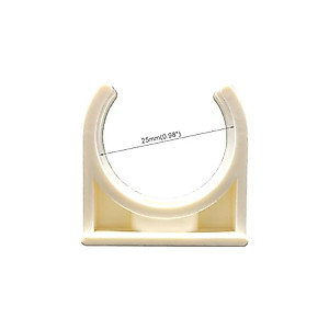 Haozheng PVC Water Pipe Clamps Clips for 25mm/0.98 Inch OD U-Hook TV Trays Tubing Hose Hanger Support Pex Tubing White 20pcs