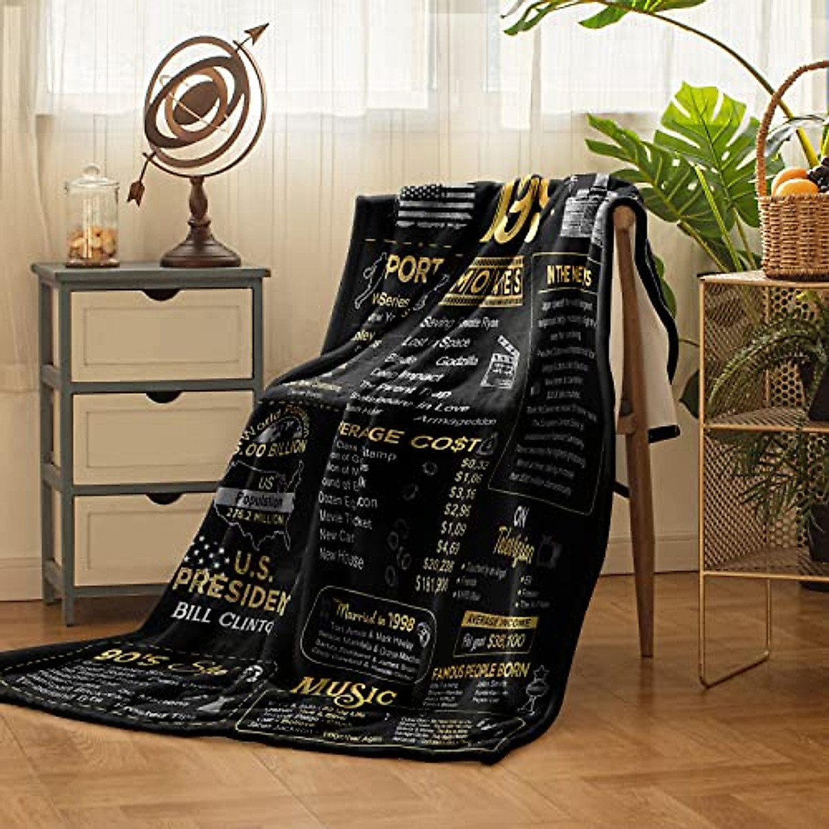 aisdfhsa 25th Anniversary Blanket Gifts Gift for 25th Silver Wedding Anniversary 25 Years of Marriage Gifts for Couple Wife Husband Dad Mom Parents Back in 1998 Throw Blanket 60Lx50W Inch