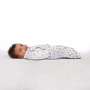 SwaddleMe Original Swaddle – Size Small/Medium, 0-3 Months, 3-Pack (Rainbows & Sunshine) Easy to Use Newborn Swaddle Wrap Keeps Baby Cozy and Secure and Helps Prevent Startle Reflex