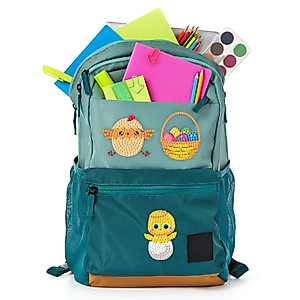 DERFILIN 16PCS Diamond Painting Stickers Set for Kids, 5D Easter Eggs Bunny Mosaic Stickers, DIY Creative Crafts for Boys and Girls Gem Art Set