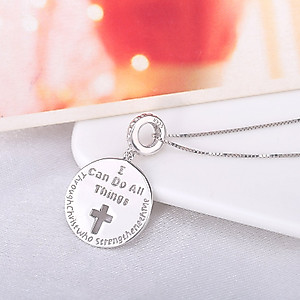 AMATOLOVE Religious Charm I Can Do All Things Through Christ 925 Sterling Silver Charms for Bracelets Christmas Gifts