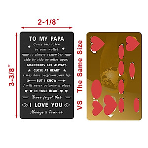 ENGZHI Papa Gifts from Grandchildren - Papa Birthday Card, Grandkids Are Always Close At Heart - I Love You Papa Gifts for Christmas, Fathers Day