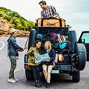 Buffalo Gear Adventure Bag 50L - Heavy Duty Waterproof Duffel Bag for Boating, Motorcycling, Hunting, Camping, Kayaks or Jet Ski. Gets Gear Through Any Conditions (Orange)