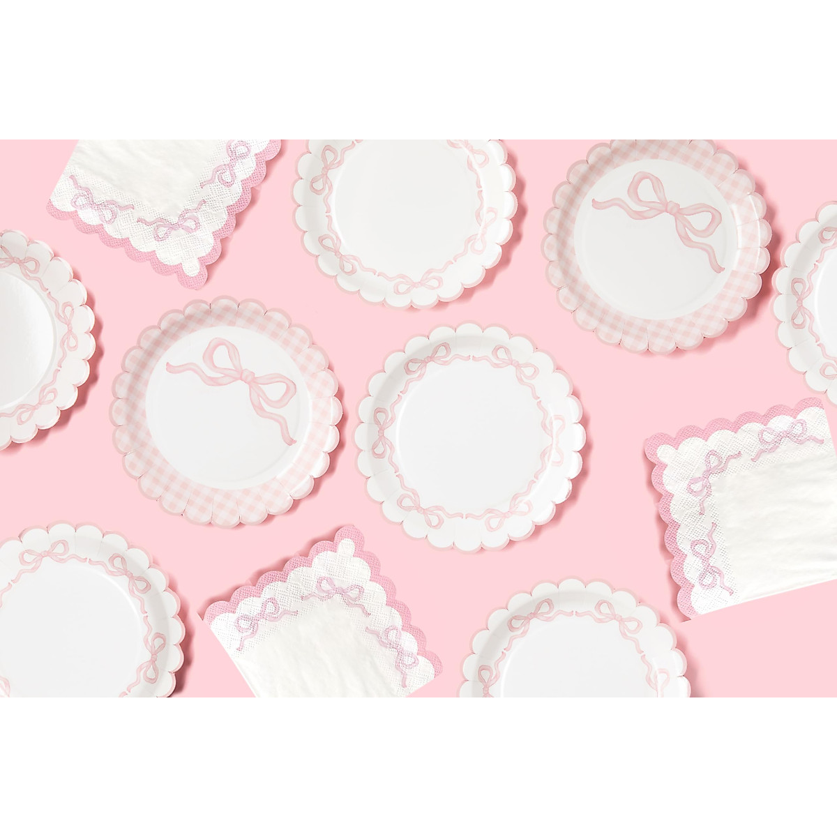 Pink Coquette Bow Party Napkins | 5" Cocktail 3-Ply 50 Pack | Sweetie Soirées | Pink Bow Theme Party Decorations | First Birthday Baby Shower She's Tying the Knot Bachelorette Party | Premium Quality