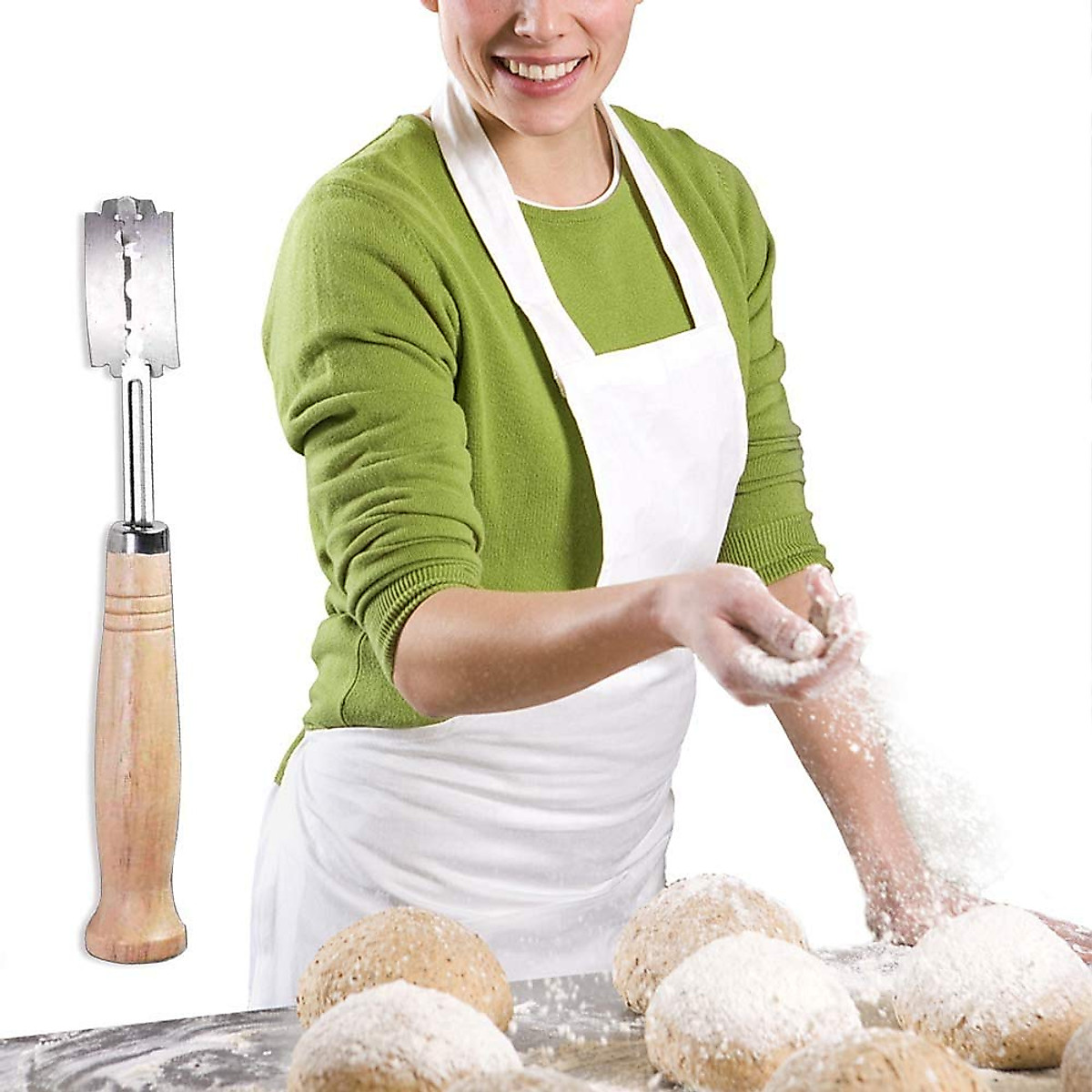 NT-ling Bread Cutter Slashing Tools,Bread Cutter Hand Crafted Bread Lame with 5 Blades and Leather Protective Cover for DIY Bread Dough Bakeware Kitchen